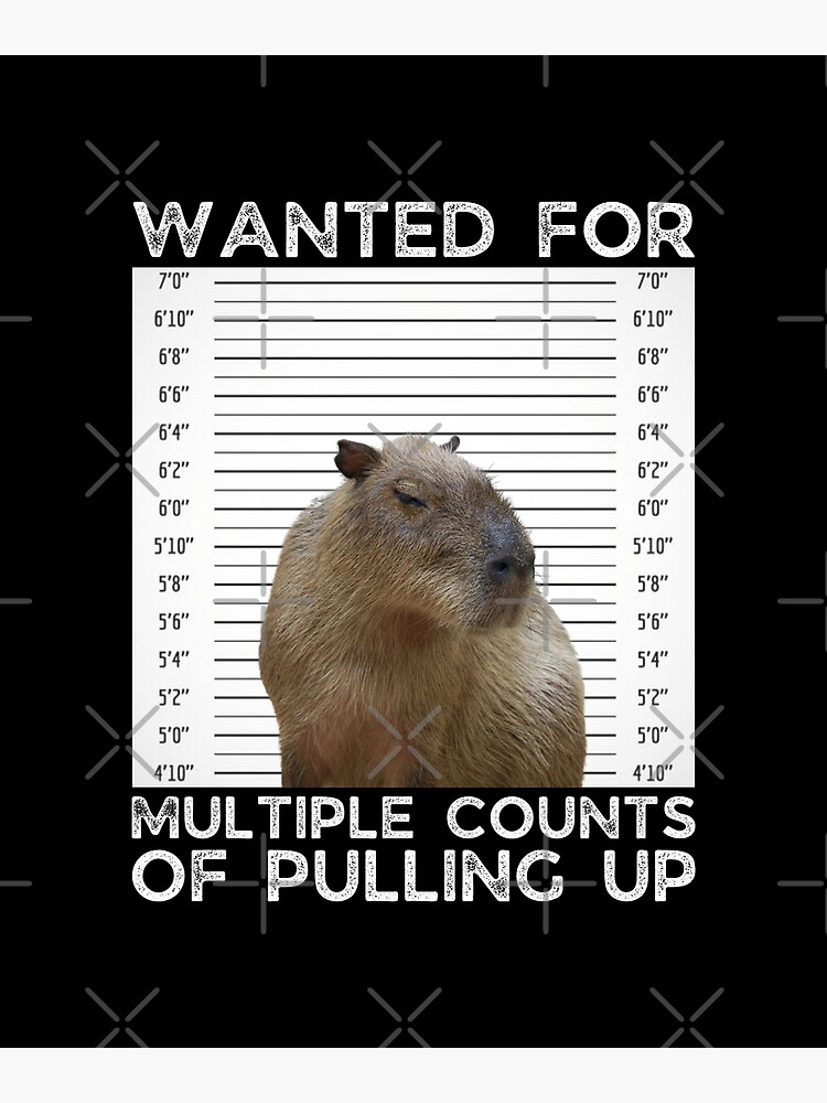 "Capybara Wanted for Multiple Counts of Pulling Up" Poster for Sale by ...