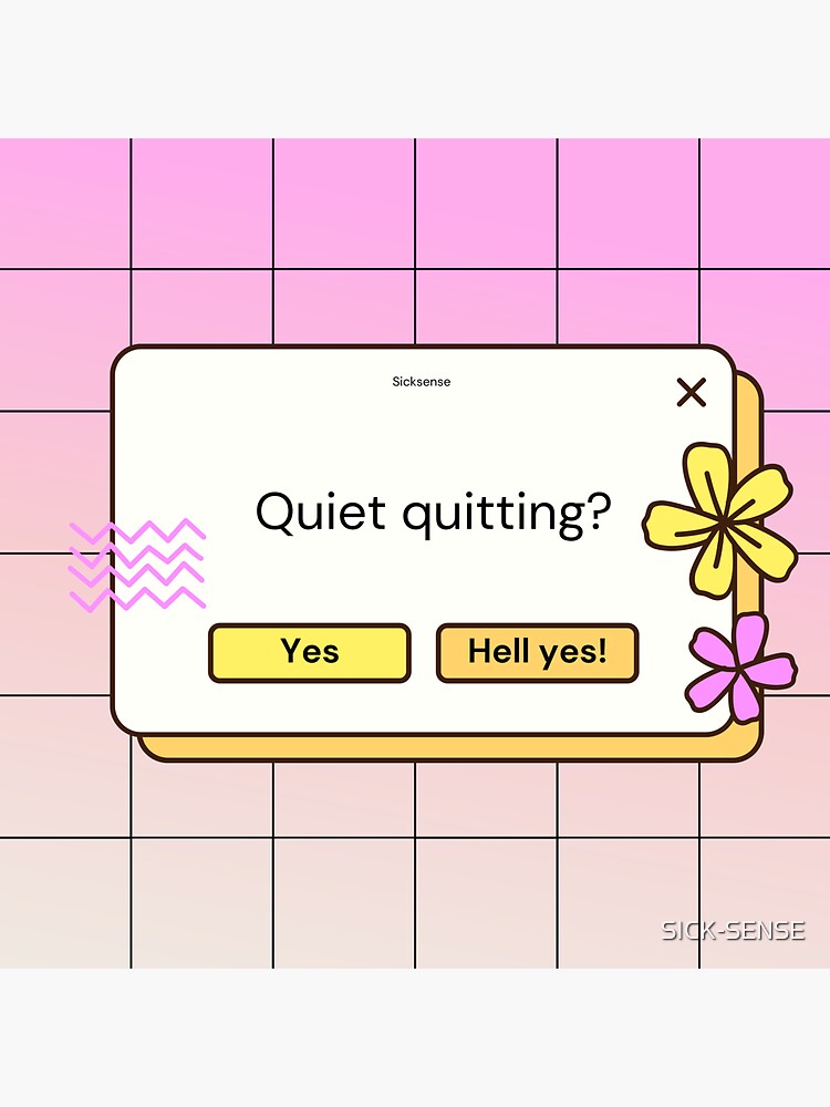 "Quiet quitting - socail media UI frame browser pop-up Windows ...
