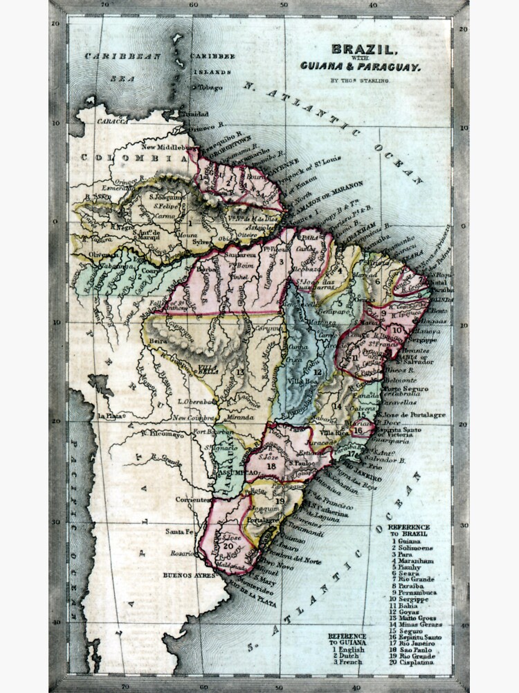 "1835 Map of Brazil" Sticker for Sale by historicimage | Redbubble