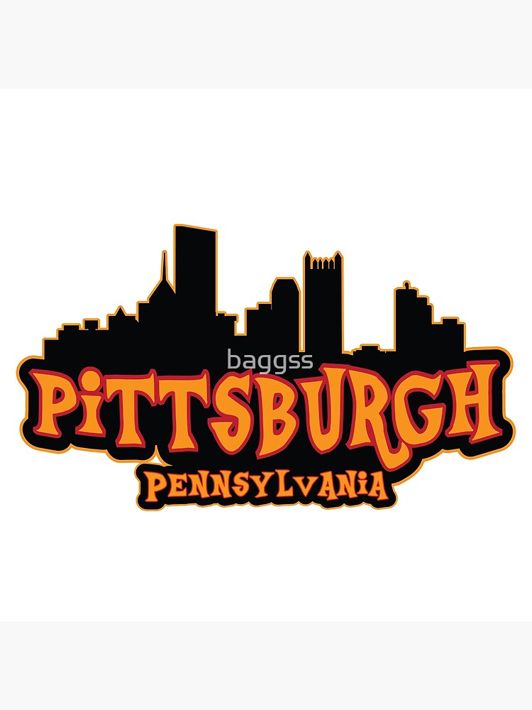 "Cartoon Pittsburgh Skyline" Poster by baggss | Redbubble
