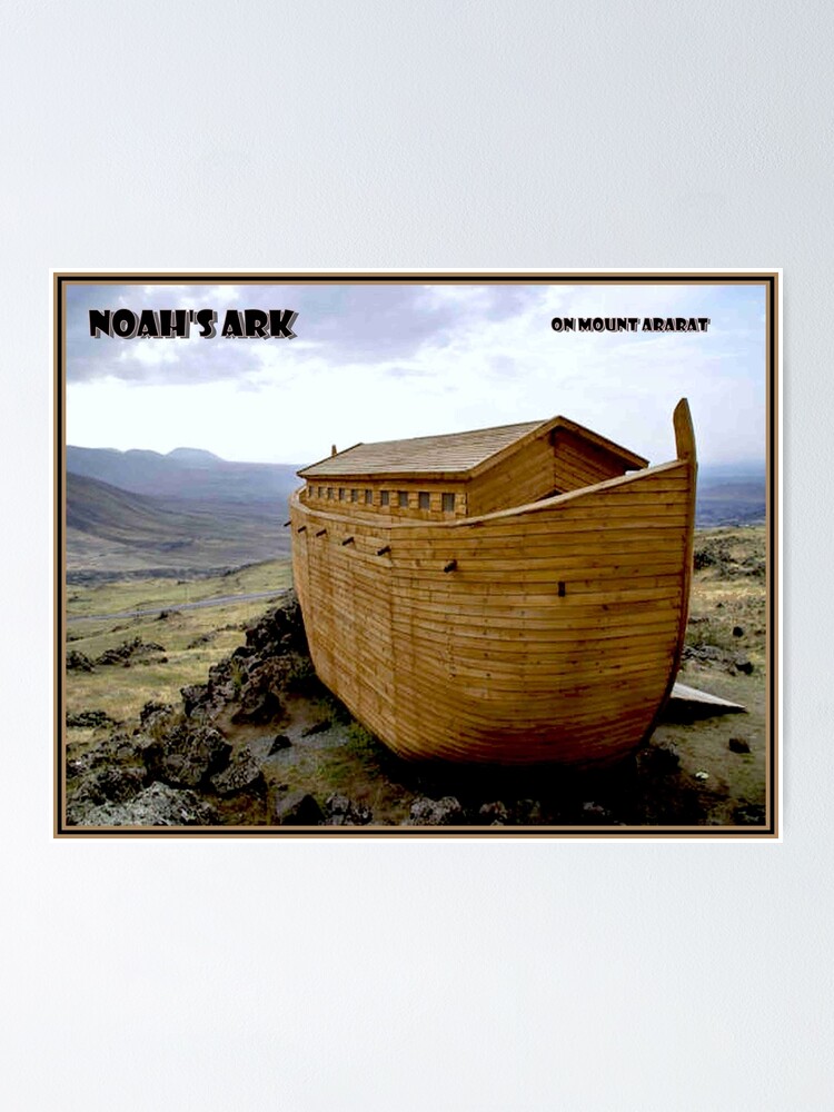 "NOAHS ARK : Vintage Bible Art on Mount Ararat Print" Poster for Sale ...
