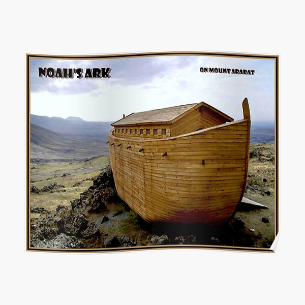 "NOAHS ARK : Vintage Bible Art on Mount Ararat Print" Poster for Sale ...