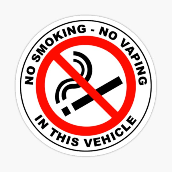 "No Smoking in this Vehicle" Sticker for Sale by GlaxyStore | Redbubble