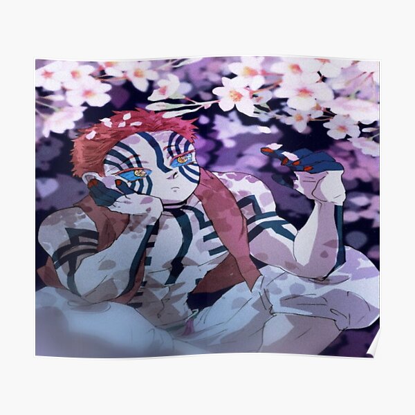 "demon slayer akaza kimetsu no yaiba anime kawaii" Poster for Sale by ...