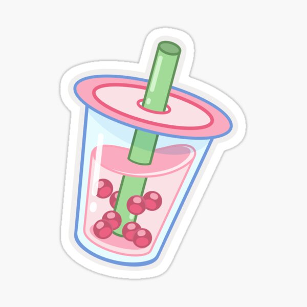 "Pink Boba Tea" Sticker for Sale by AlphabetSpacey | Redbubble
