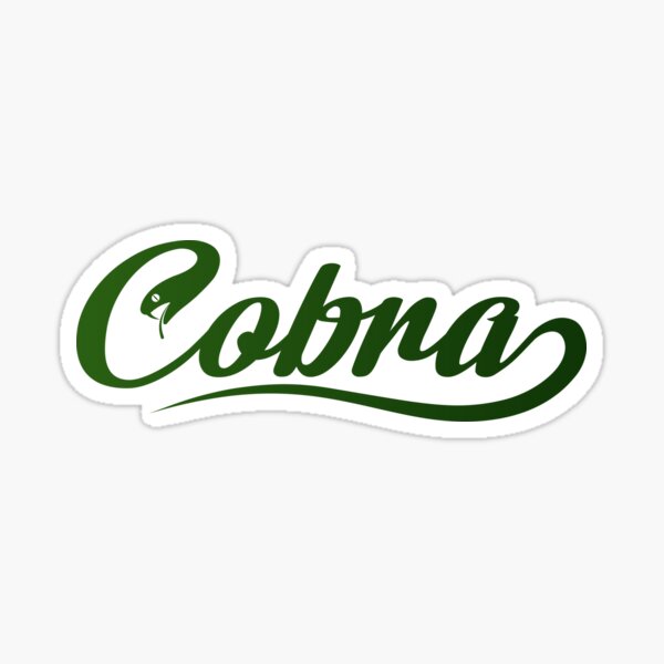 "The Cobra Text Artwork" Sticker for Sale by Minimello | Redbubble