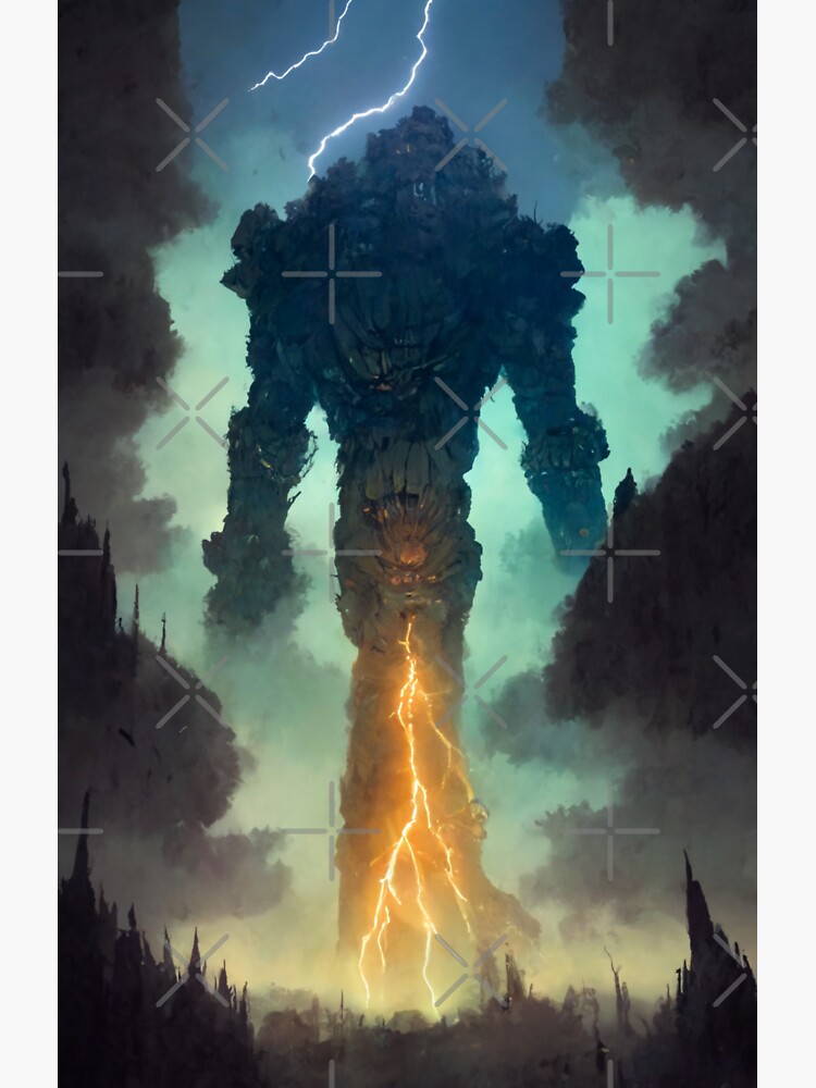 "Lightning Golem" Sticker for Sale by FantasyAI | Redbubble
