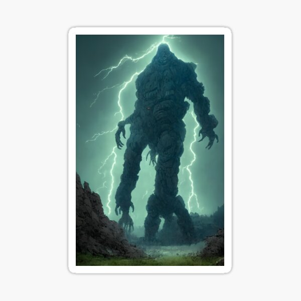 "Storm Golem" Sticker for Sale by FantasyAI | Redbubble