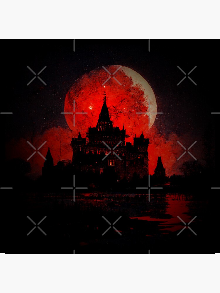 "Transylvania castle with red moon " Sticker for Sale by penablanca ...