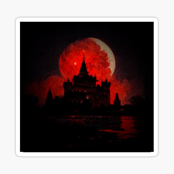 "Transylvania castle with red moon " Sticker for Sale by penablanca ...
