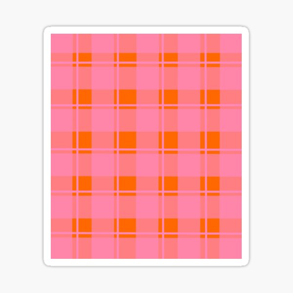 "Pink and Orange Gingham, Check" Sticker for Sale by OneThreeSix ...