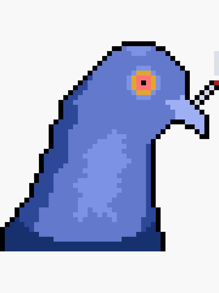 "Stoned Pigeon. Smoking Pigeon Pixel Art" Sticker for Sale by badbadme ...