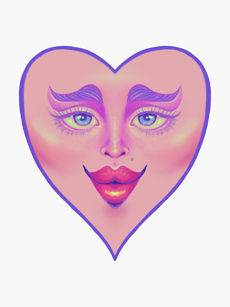 "Candy Heart Face" Sticker for Sale by Mimi--Moon | Redbubble