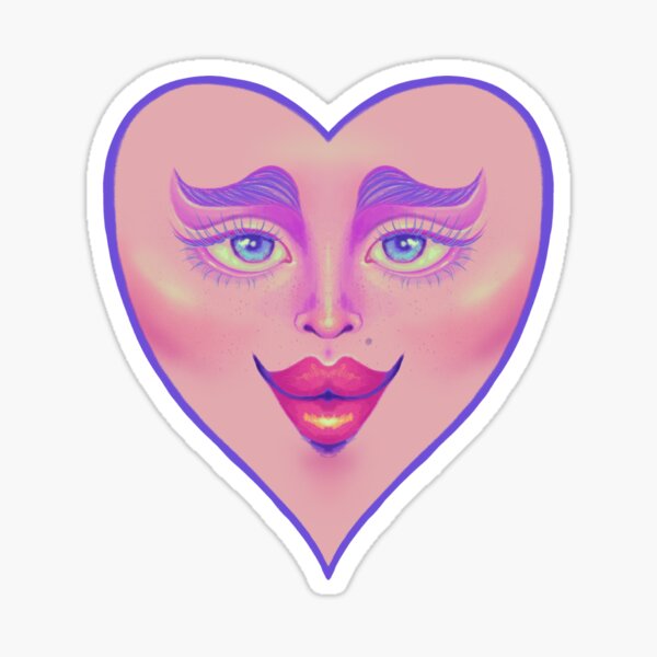 "Candy Heart Face" Sticker for Sale by Mimi--Moon | Redbubble