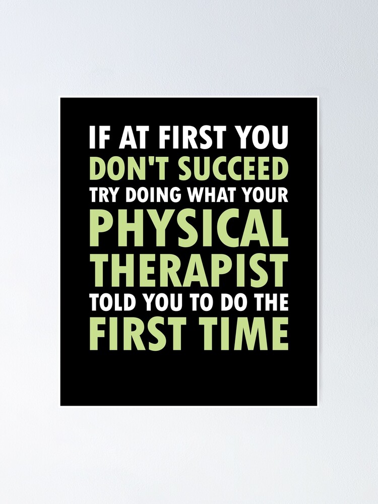 "Physical Therapist Funny Quote Physiotherapist Physiotherapy" Poster ...