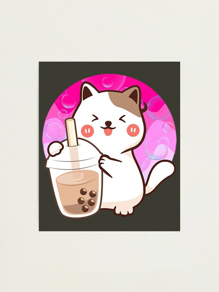 Cat Boba Tea Bubble Tea Anime Kawaii Neko For Girls Women