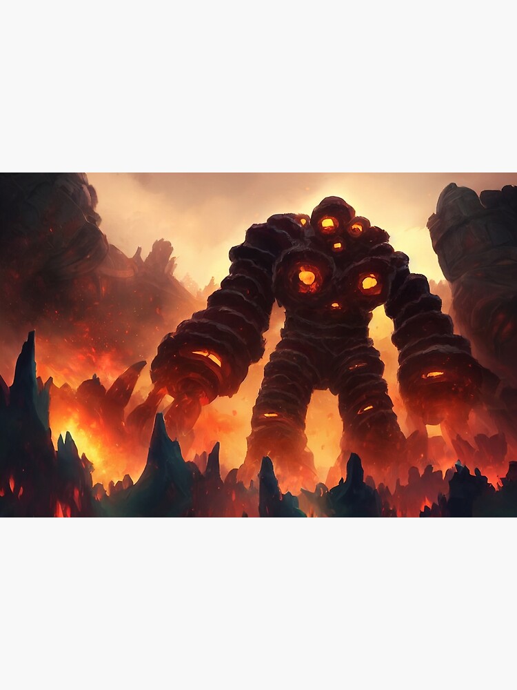 "Fire Golem" Poster for Sale by FantasyAI | Redbubble