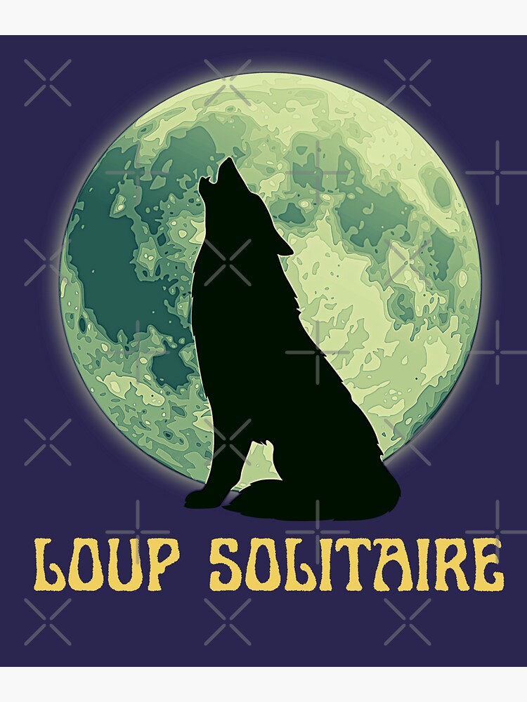 "LOUP SOLITAIRE" Sticker for Sale by artbleed | Redbubble
