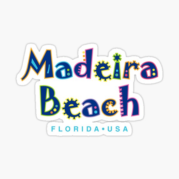 "Madeira Beach Florida Tropical Type Design" Sticker for Sale by ...