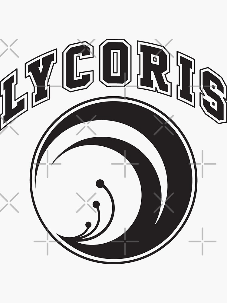 "Lycoris Recoil Lyco Reco Flower Kawaii Vintage Black" Sticker for Sale ...