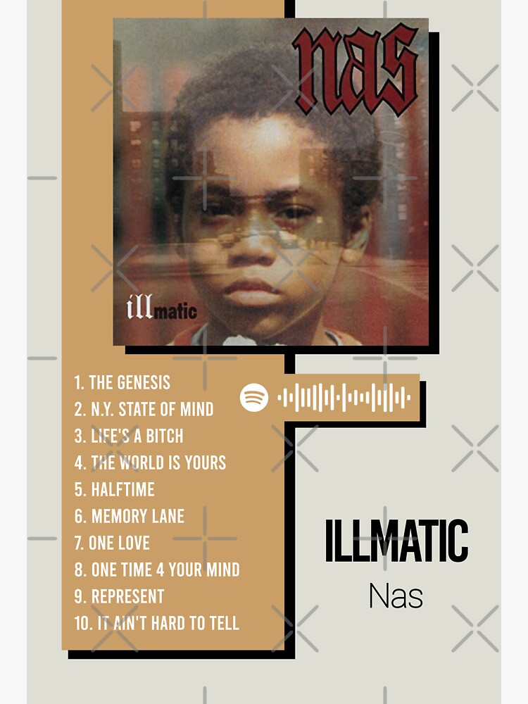"illmatic nas | poster | tracklist" Sticker for Sale by zivad23 | Redbubble