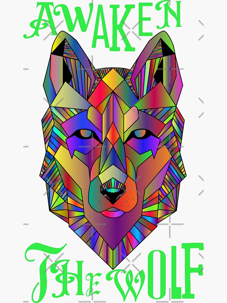 "AWAKEN THE WOLF, Spectrum" Sticker for Sale by artbleed | Redbubble
