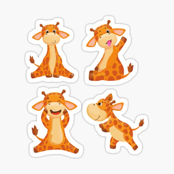 "Cute Happy Giraffe Sticker Pack." Sticker for Sale by Animalian ...