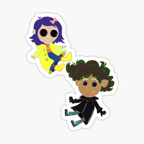 Pegatina «Muñeca Coraline y muñeca Wybie» de anahias01 | Redbubble