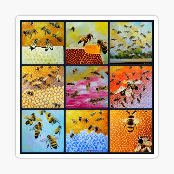"Bees, Hives, and Honey Pack" Sticker for Sale by CinderPress | Redbubble