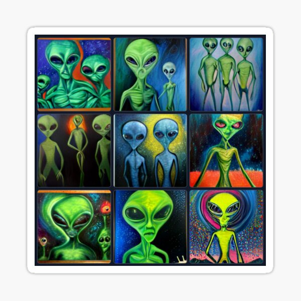 "Aliens Pack" Sticker for Sale by CinderPress | Redbubble