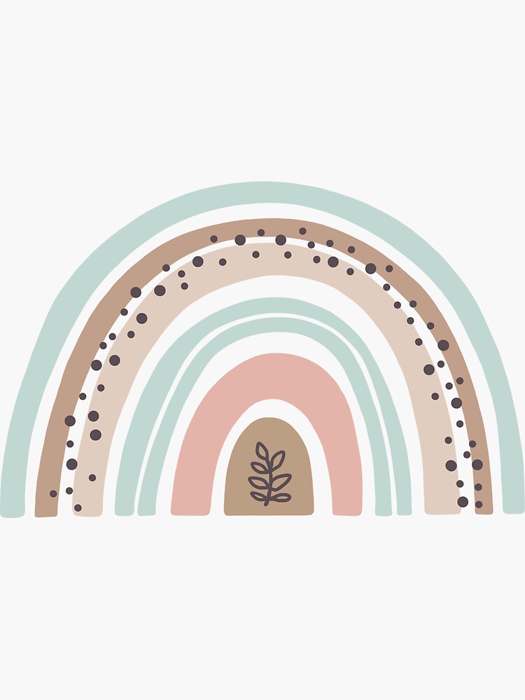 "Earthy Pastel Blue Boho Rainbow" Sticker for Sale by rainbowify ...
