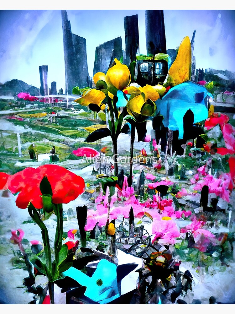 "Alien Garden Flowers - Futuristic garden in bloom #7" Poster for Sale ...