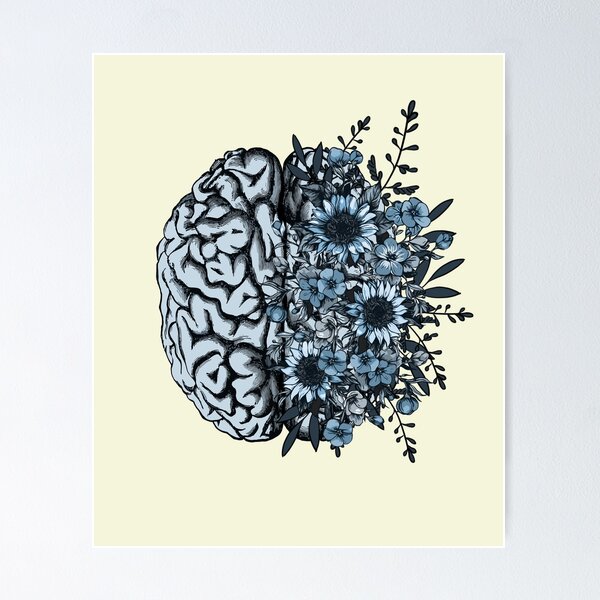 "Blue Brain and flowers sunflowers, Positivity, creativity, right ...