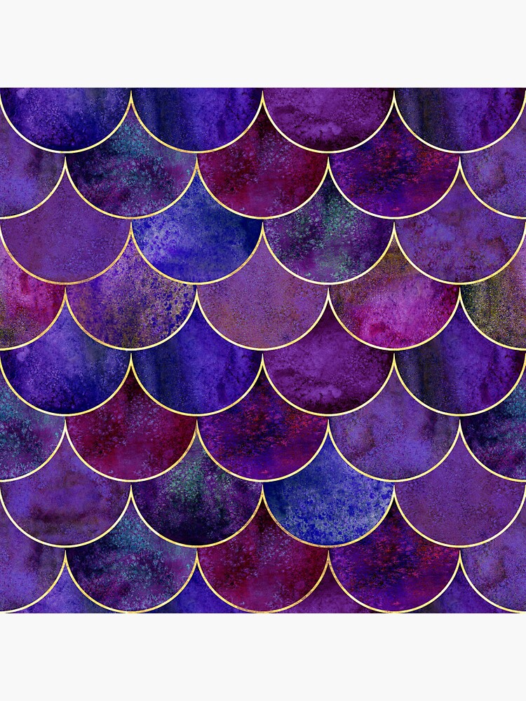 "Purple Mermaid Scales Pattern Design - Scales Patterns" Sticker for ...