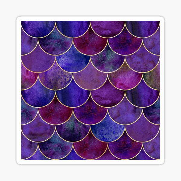"Purple Mermaid Scales Pattern Design - Scales Patterns" Sticker for ...