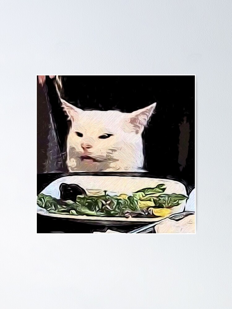 "Famous Popular meme Eating Cat OIL PAINTING style Artwork" Poster for ...