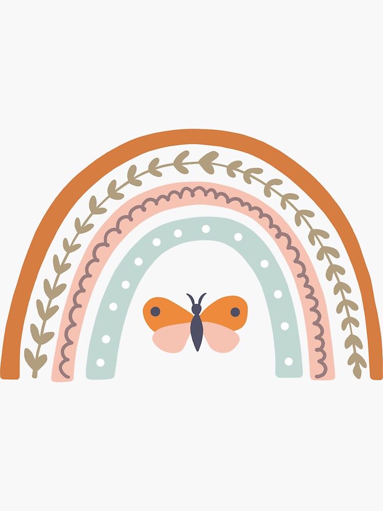 "Earthy Pastel Colors Boho Rainbow " Sticker for Sale by rainbowify ...