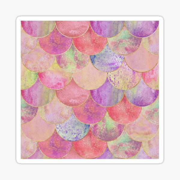 "Pink Mermaid Scales Pattern Design - Scales Patterns" Sticker for Sale ...