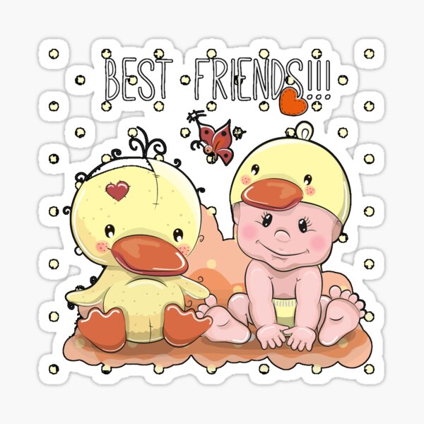 "Best friend duck doing cute things" Sticker for Sale by ...