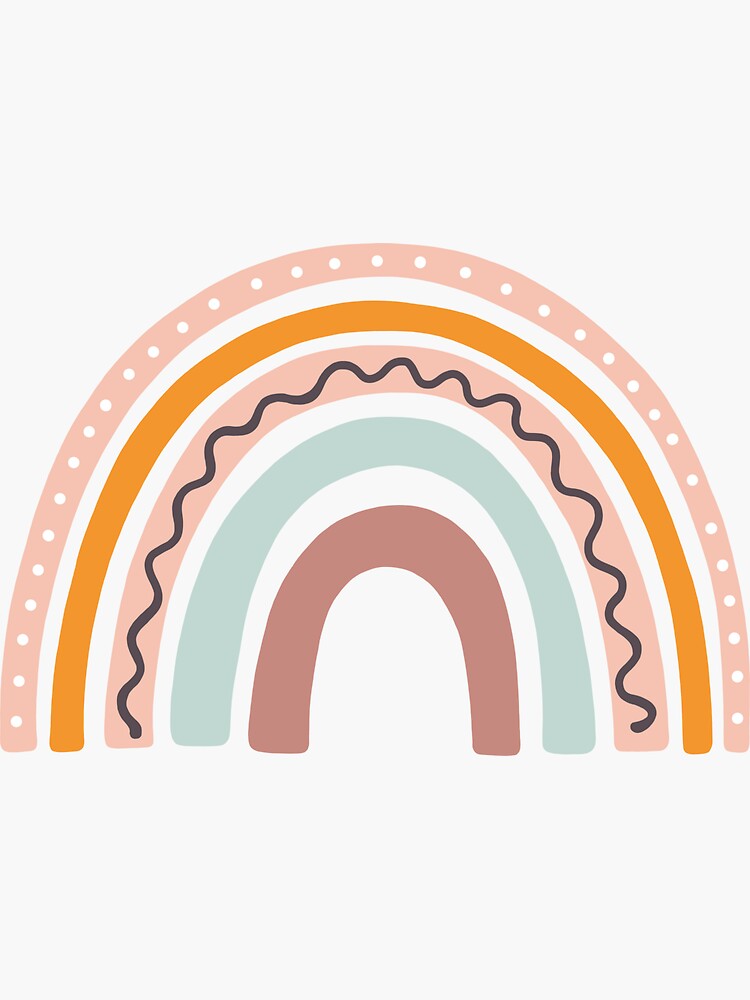 "Earthy Pastel Colors Boho Rainbow" Sticker for Sale by rainbowify ...