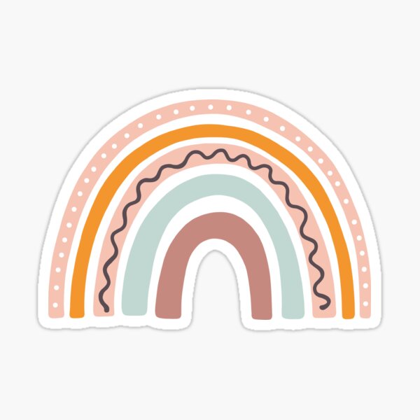 "Earthy Pastel Colors Boho Rainbow" Sticker for Sale by rainbowify ...