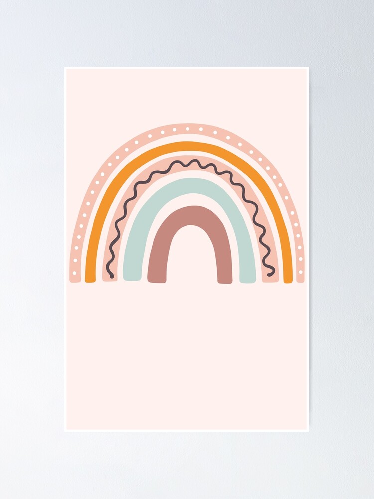 "Earthy Pastel Colors Boho Rainbow" Poster for Sale by rainbowify ...