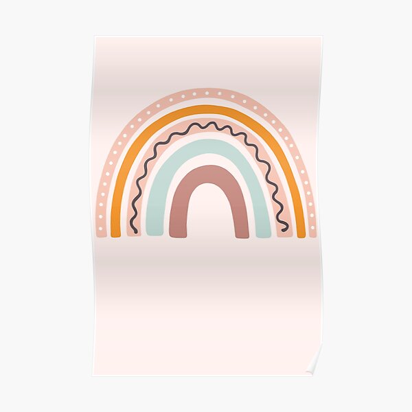 "Earthy Pastel Colors Boho Rainbow" Poster for Sale by rainbowify ...