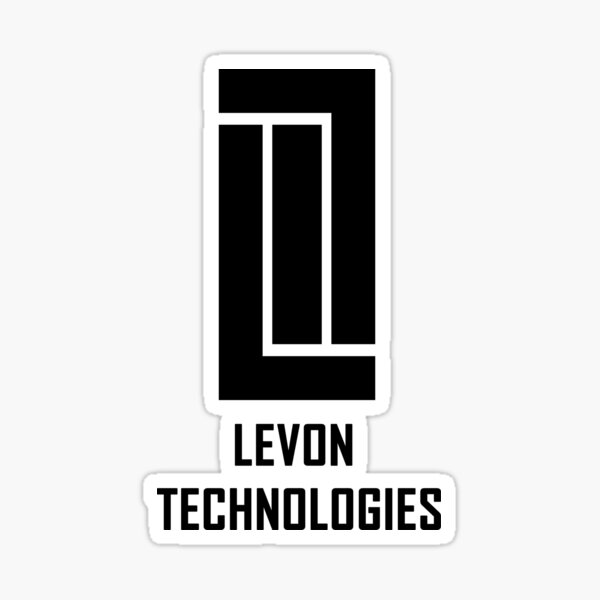 "Levon Tech Text Logo" Sticker for Sale by Warverse881 | Redbubble