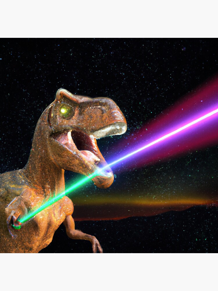 "Raptor Lazer Fight" Sticker for Sale by Beatjuice | Redbubble