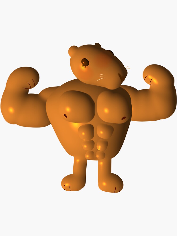 "buff capybara" Sticker for Sale by ATMOSPHERE-MAG | Redbubble