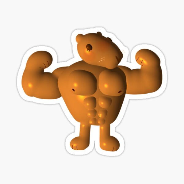 "buff capybara" Sticker for Sale by ATMOSPHERE-MAG | Redbubble