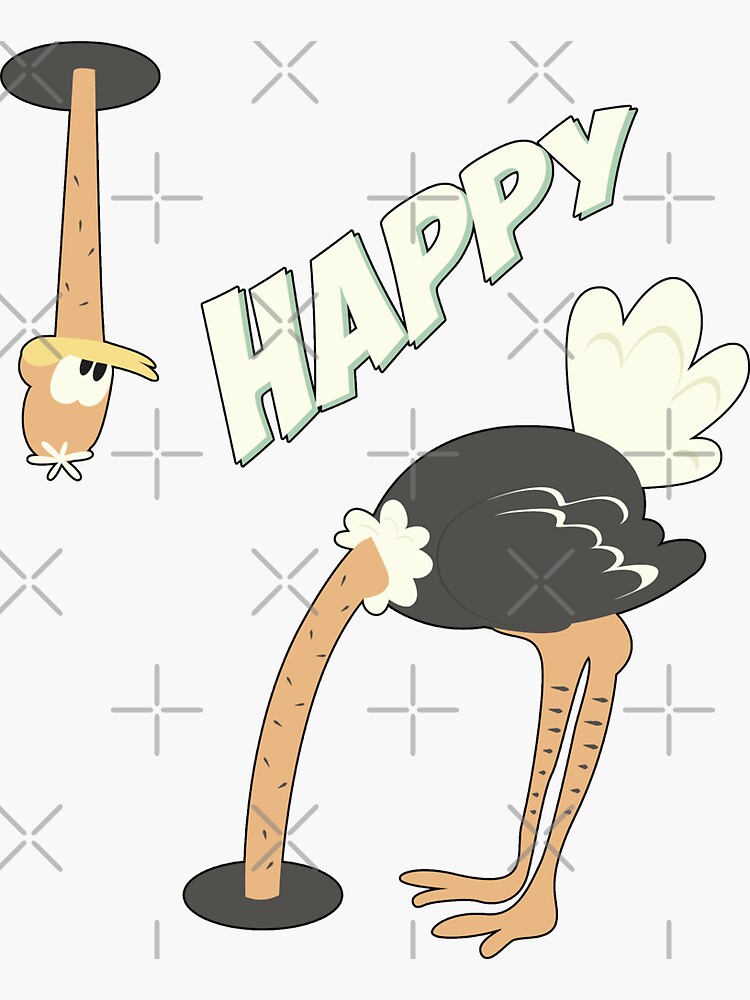 "Happy ostrich" Sticker for Sale by peerlessdesign3 | Redbubble