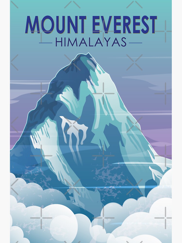 "Mount Everest Himalayas Vintage" Sticker for Sale by KrisSidDesigns ...