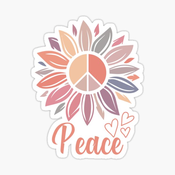 "Colorful Pastel Peace Sunflower" Sticker for Sale by HappyLifeCreate ...